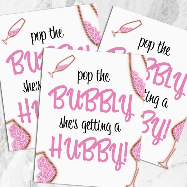 Pop The Bubbly Shes Getting A Hubby Printable Bridal Shower